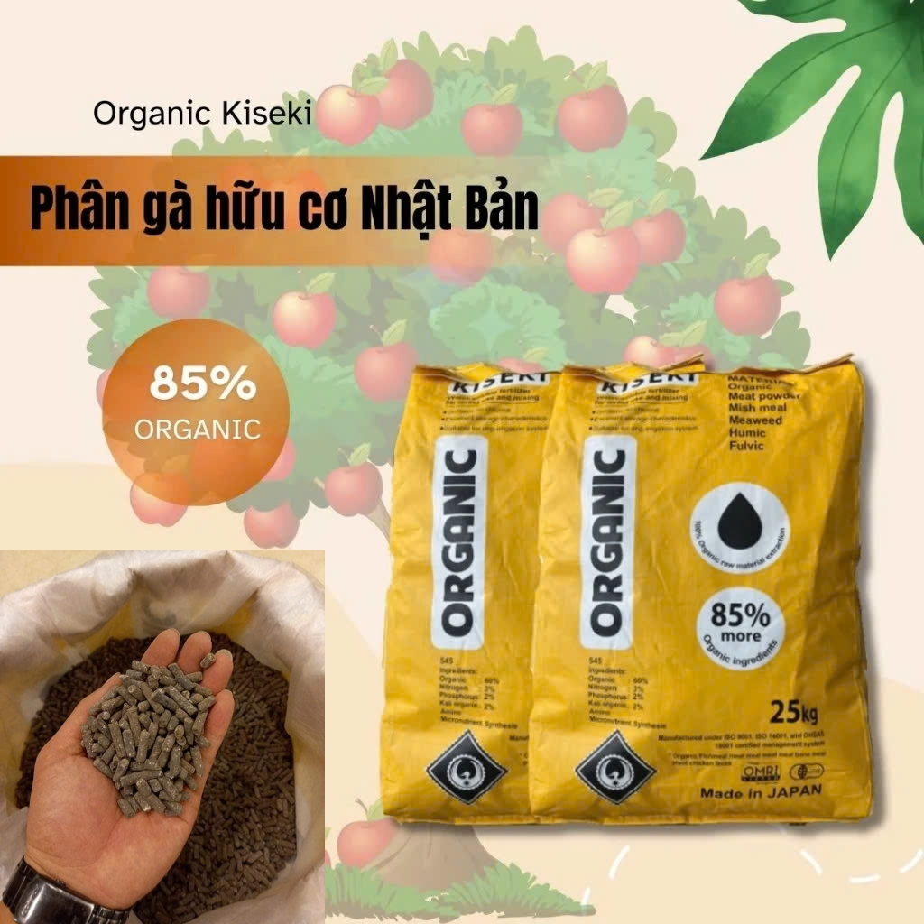 [Chính Hãng]_ Phân gà hữu cơ Nhật Bản KISEKI organic, Phân gà viên nén tan chậm, phân bón cây ...
