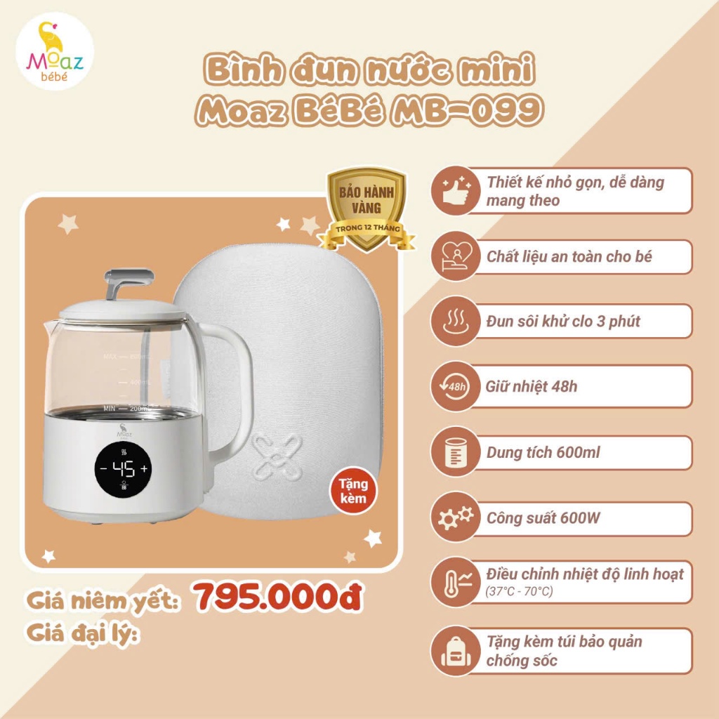 BÌNH ĐUN NƯỚC MINI MOAZ BÉBÉ MB099 | Shopee Việt Nam