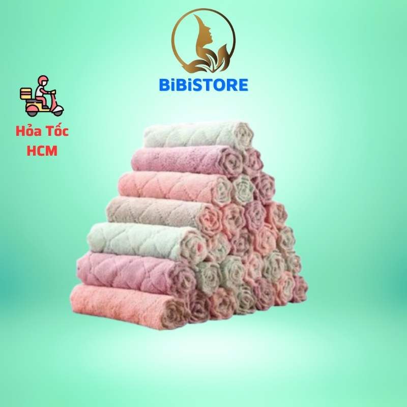 (HCM) Set 10 Cái Khăn Lau Đa Năng 12cm x 18cm_ Thấm Hút Tốt (Bibistore_baby) | Shopee Việt Nam