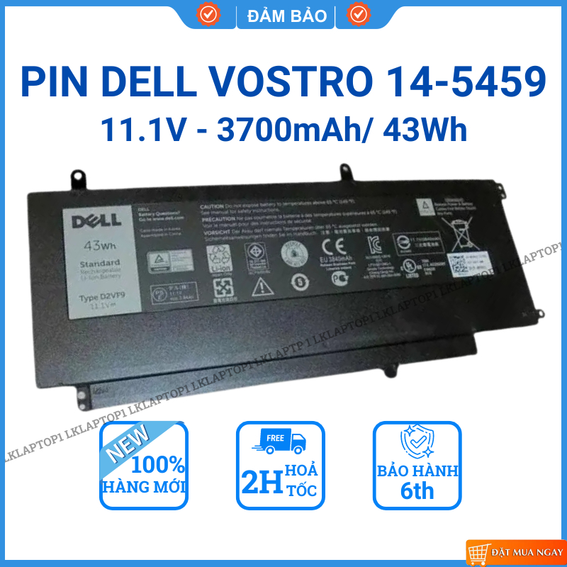 Pin Dell Vostro 14-5459 Inspiron 7547 7548 P68G P41F D2VF9 4P8PH ZIN ...