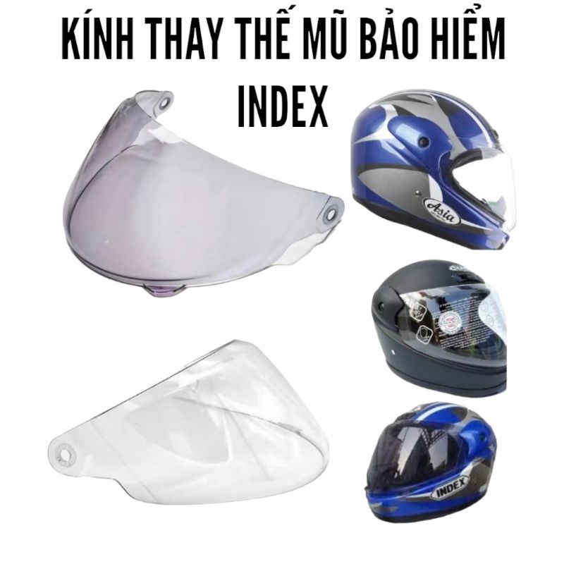 Kính thay thế Mũ bảo hiểm full face INDEX 411,SUNDA 555,ASIA MT120 ...