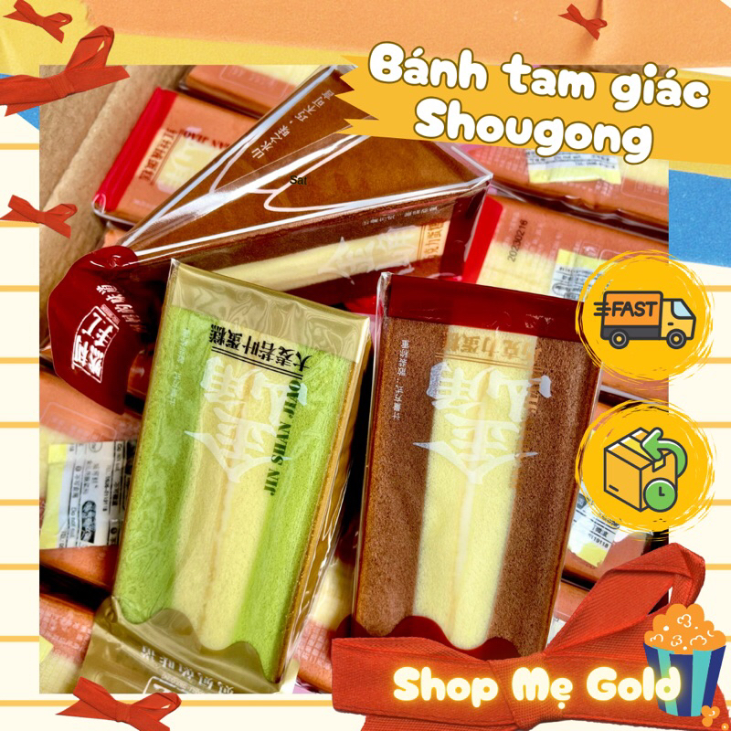 Bánh tam giác, bánh gato bông lan tươi Ranli Shougong các vị, đồ ăn vặt ...