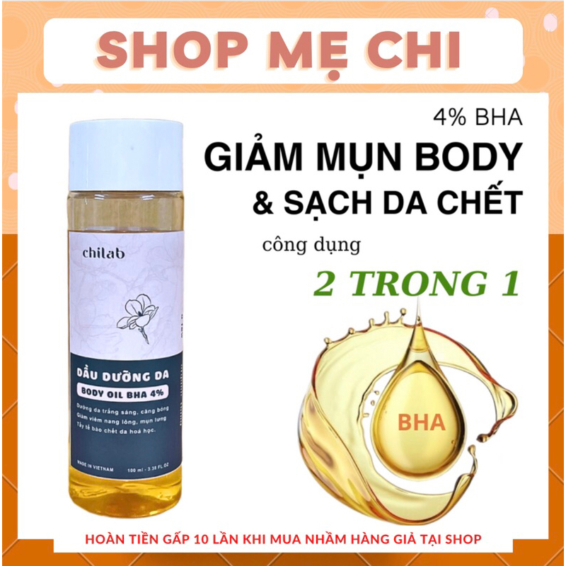 [4% BHA 100ml] Dầu dưỡng cơ thể làm sáng da, tẩy tế bào chết hoá học ...