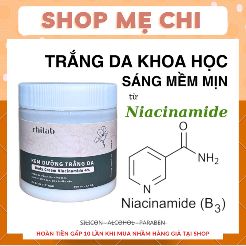 [200g] Kem dưỡng trắng da body Niacinamide Vitamin B3 CHILAB da sáng ...