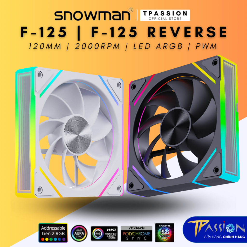 Quạt Fan case 12cm MAGIC SNOWMAN F-125 LED ARGB / Reverse - Tản nhiệt ...