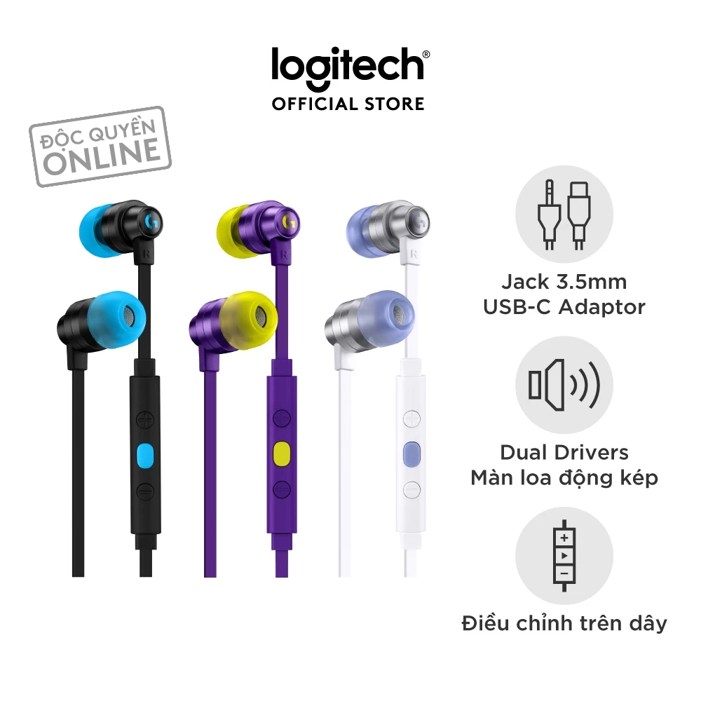Tai nghe gaming in-ear Logitech G333 KDA - Dual Drivers, Jack 3.5mm ...