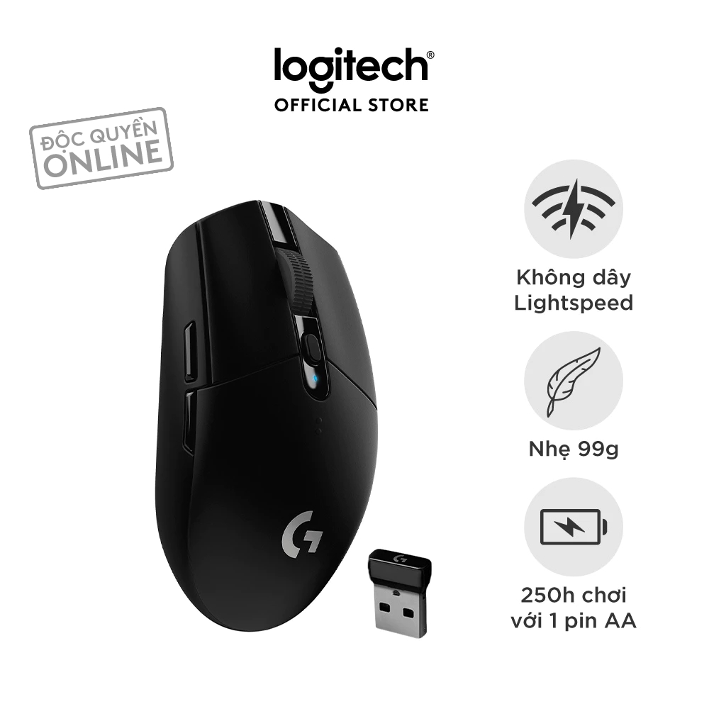 Chuột gaming không dây Logitech G G305 LIGHTSPEED - Hero 12K DPI, Nhẹ ...