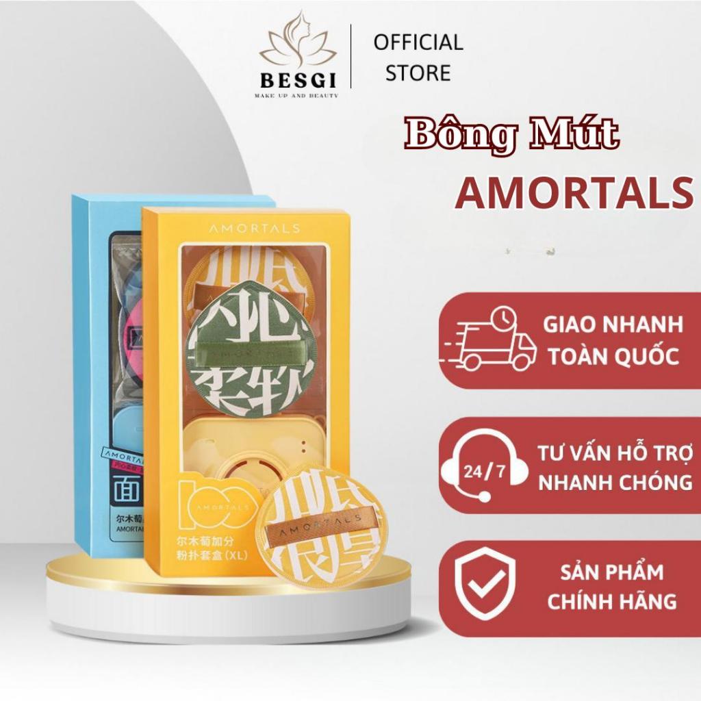Mút tán kem nền AMORTALS big size bộ mút trang điểm size xl kèm hộp ...