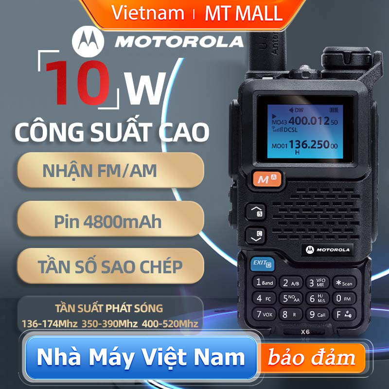Motorola X6 Bộ đàm Máy bộ đàm cầm tay (1-10KM) 200 Kêng AM/FM 10W ...