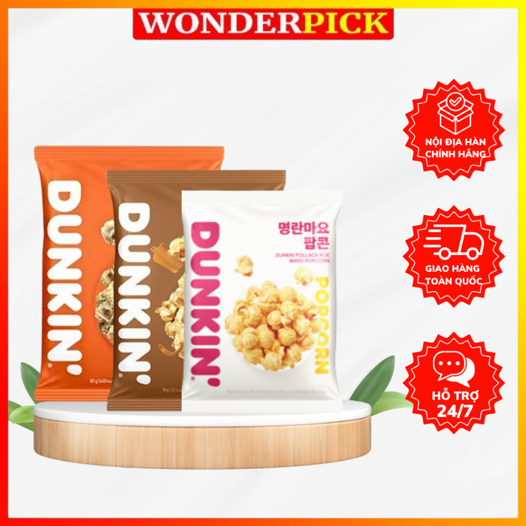 Bắp Nổ Phô Mai Dunkin Popcorn Hàn Quốc 75G-80G/Gói | Shopee Việt Nam