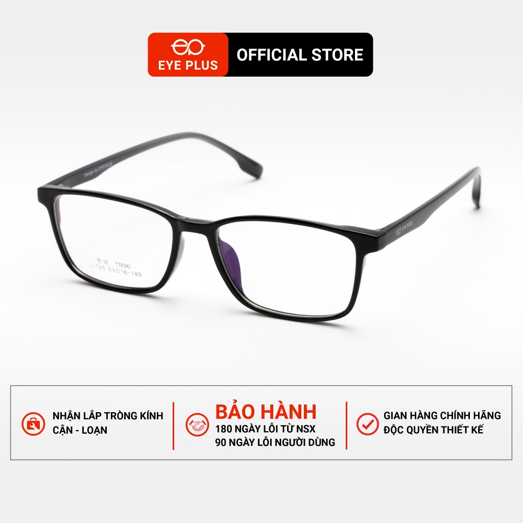 Kính Cận Dáng Vuông Nam Nữ Eye Plus L125 Gọng Kính Nhựa TR90 Mềm Dẻo, Kính Mắt Kiểu Dáng Thời ...