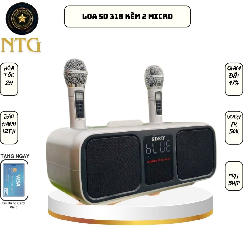 Loa Karaoke Bluetooth SD 318, Công Suất Lớn, Bass Treble Cực Mạnh, LCD Led, Chỉnh Bass Treble ...