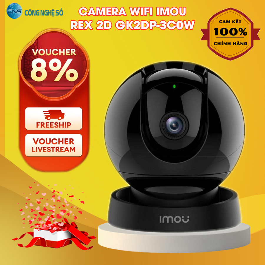 Camera IMOU trong nhà GK2DP Rex 2D 3MP | cảnh báo bằng còi hú, đàm ...