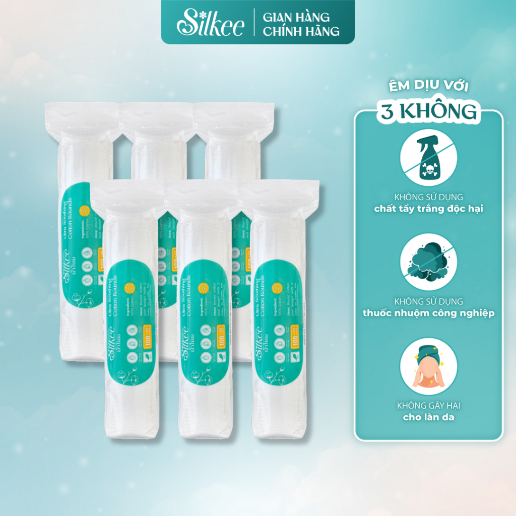 [COMBO 6] Bông tẩy trang êm dịu Silkee Ultra Soothing Cotton Rounds ...