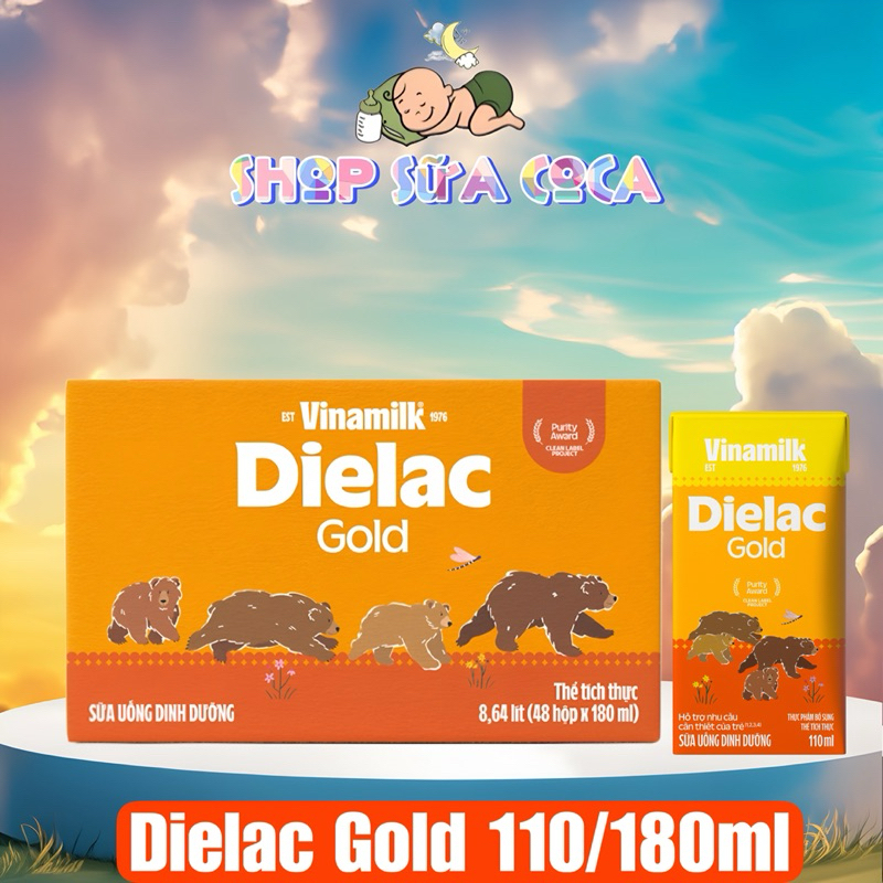 Thùng 48 hộp sữa pha sẵn Vinamilk Dielac Gold 110/180ml mẫu mới date mới | Shopee Việt Nam