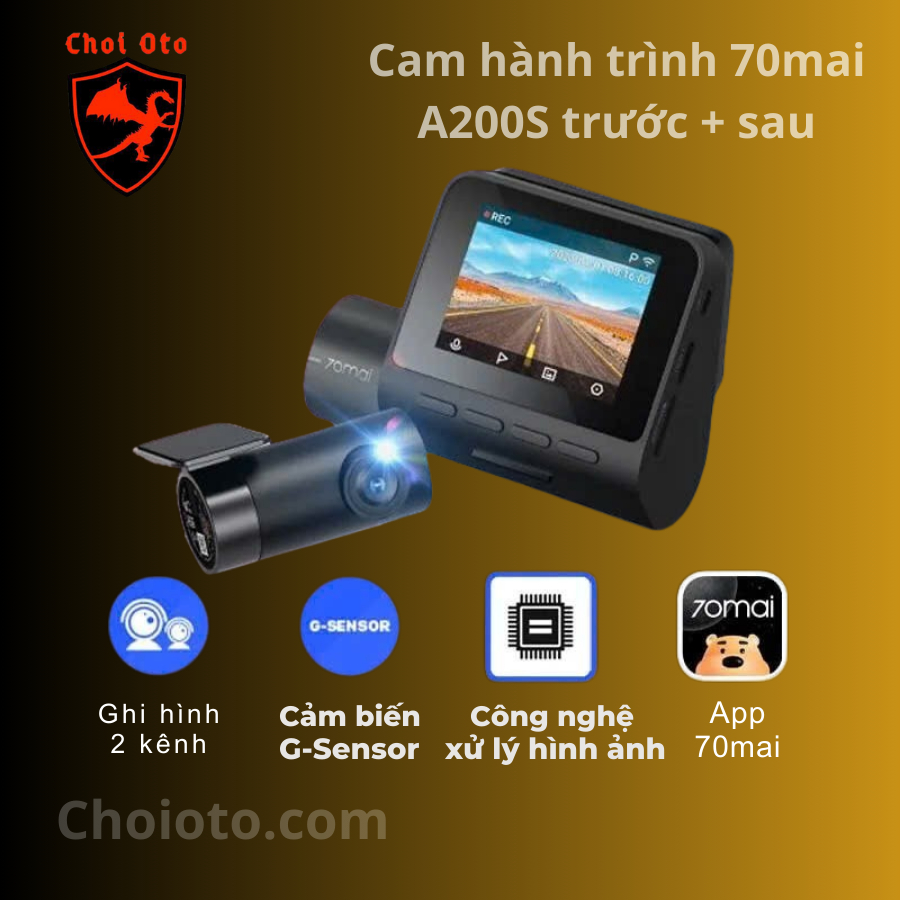 Camera hành trình A200 A200S 70mai độ phân giải HDR 1080P, Ghi hình ...