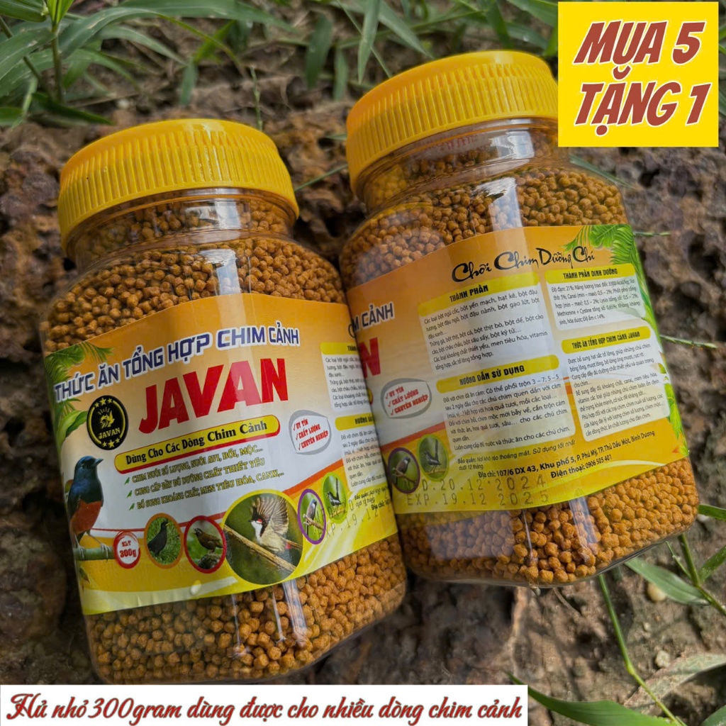 Cám tổng hợp Javan, thức ăn dành cho nhiều dòng chim cảnh hủ 300gram ...