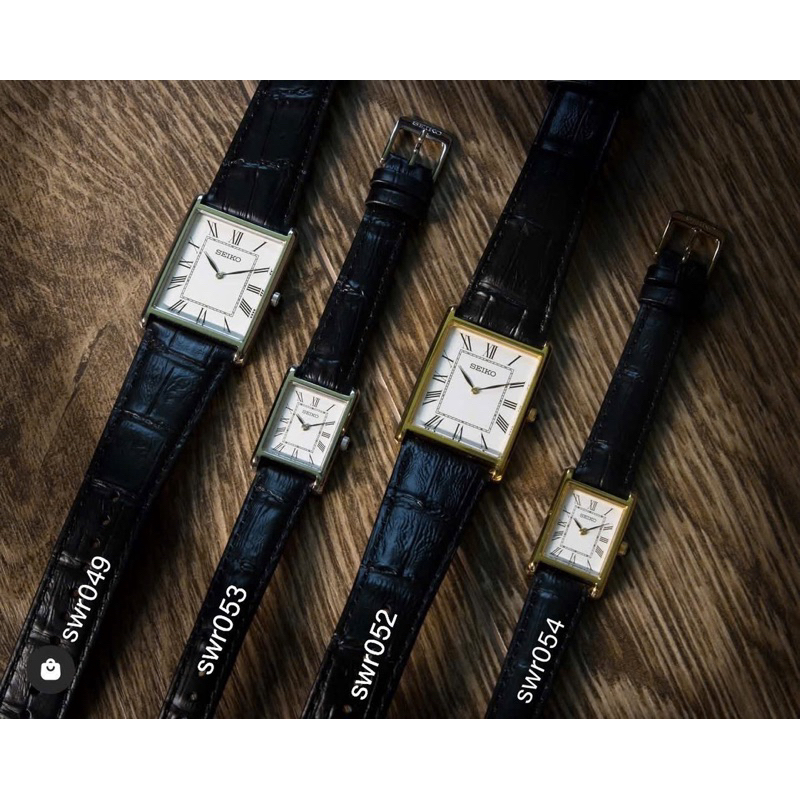 ĐỒNG HỒ ĐÔI CHÍNH HÃNG Seiko SWR052 & SWR054 Quartz White Dial Gold ...