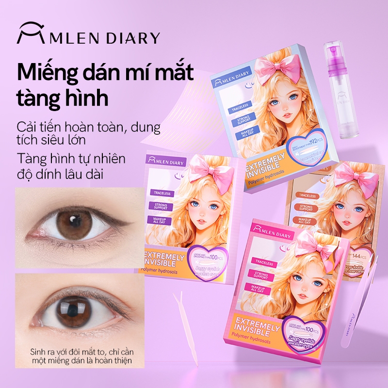 MLEN DIARY Miếng Dán Kích Mí Tàng Hình Phù Hợp Mọi Dáng Mắt, Không Lộ ...
