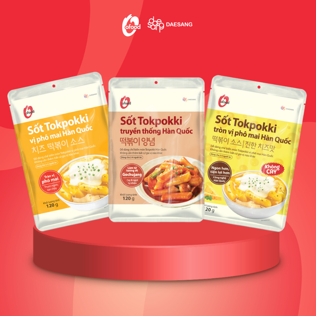 [Thùng 20 gói] Sốt tokbokki / tokpokki Hàn Quốc O'Food 120g, vị truyền ...
