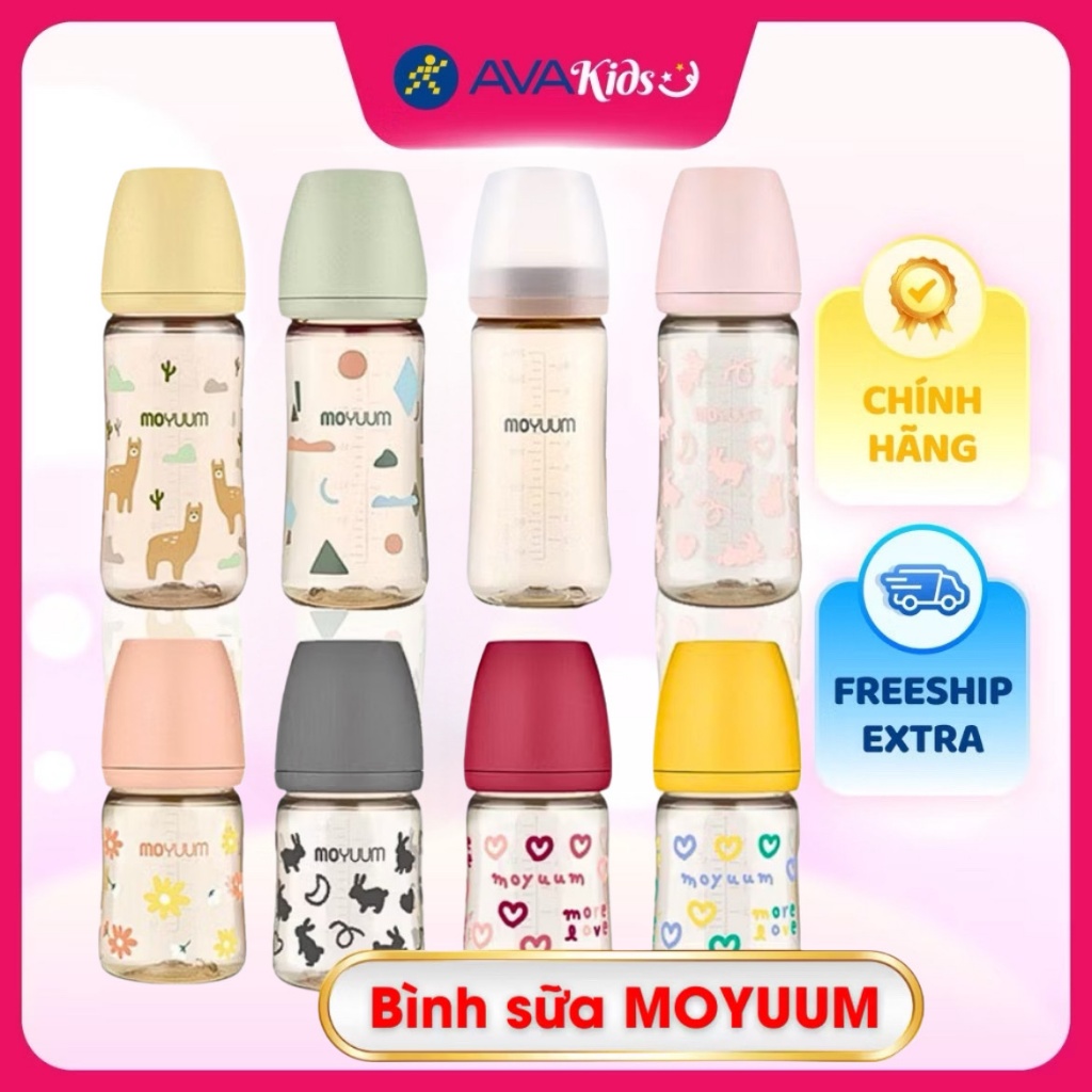 Bình sữa moyuum korea nguyên vẹn các phiên bản, 170ml-270ml ( Tặng thêm 1 núm ) | Shopee Việt Nam