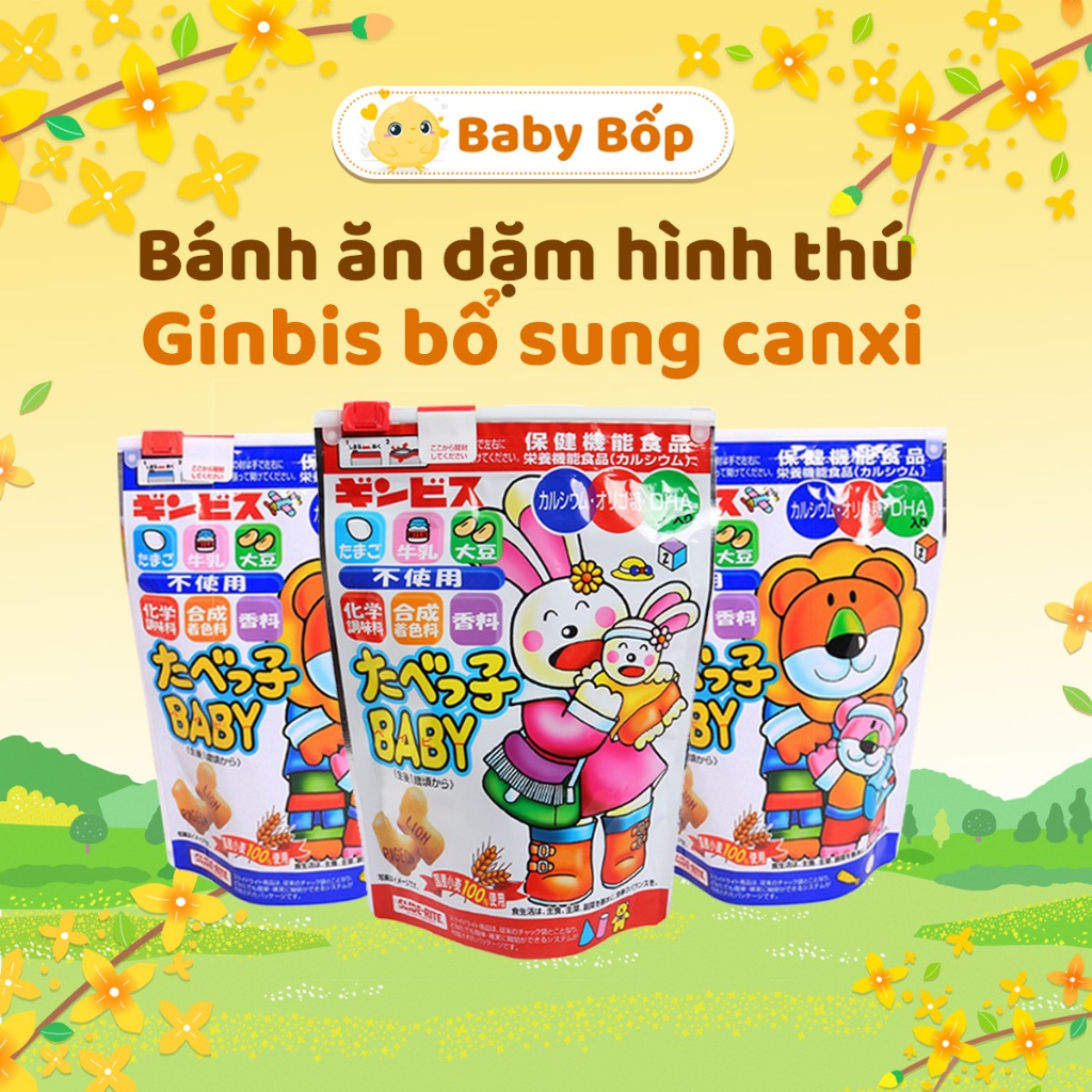 Bánh ăm dặm hình thú Ginbis túi zip Nhật bổ sung DHA cho bé | Shopee Việt Nam