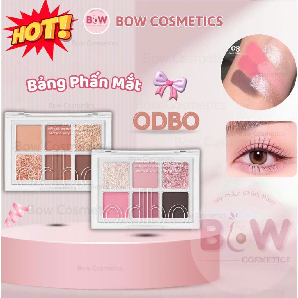 [Hỏa Tốc] Bảng Phấn Mắt ODBO 6 Ô Nhũ Lì Singature Eyeshadow Palette OD276 Odbo Thái Lan 4.8g ...