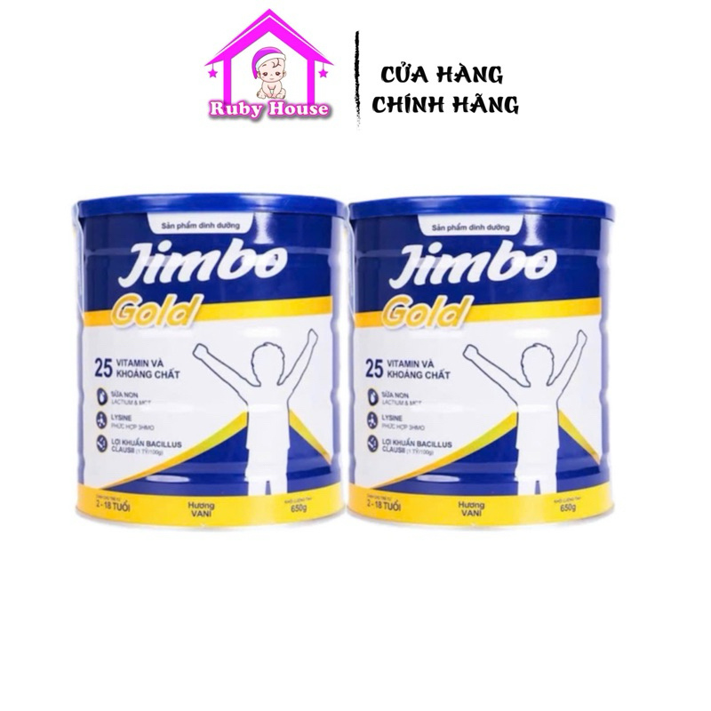 Combo 2 sữa tăng cân Jimbo Gold lon 650g dành cho bé từ 3 tuổi - Hỗ trợ ...