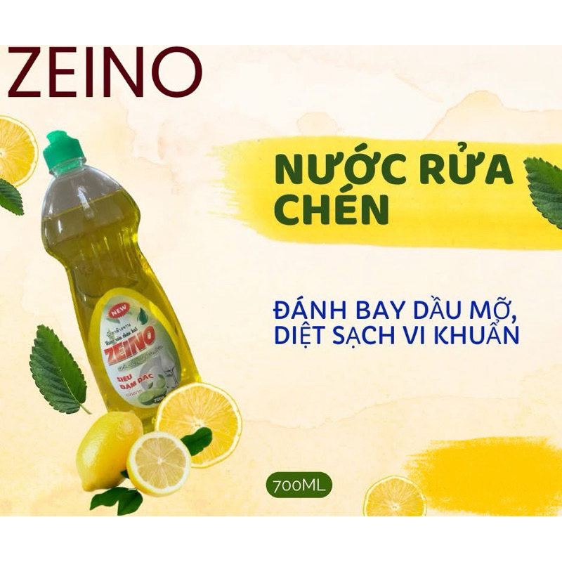 Nước rửa chén đậm đặc zeino hương chanh 400ml ,hương chanh 700ml ...