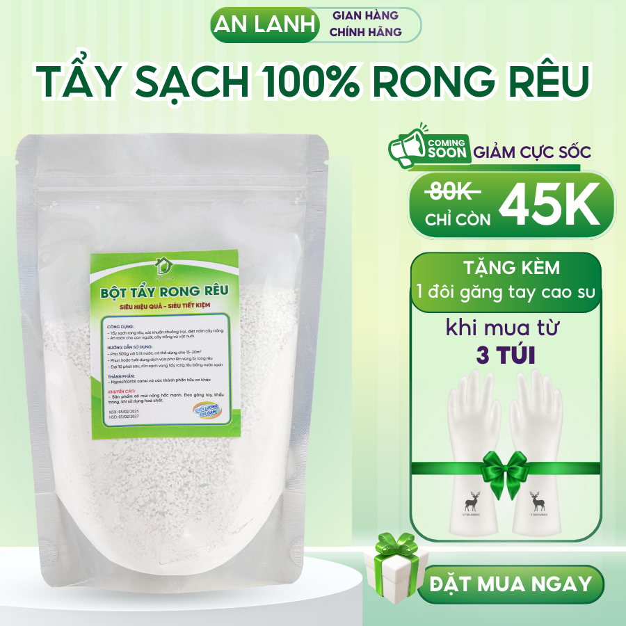 Bột Tẩy Rong Rêu Trên Nền Xi Măng Mộc An 500gr - Bột Diệt Rong Rêu Nền ...