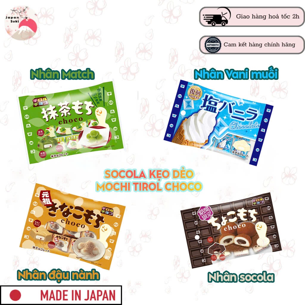 Socola Tirol Nhân Mochi Nhật Bản 2 Vị Socola, Đậu Nành - Gói 7 Viên ...