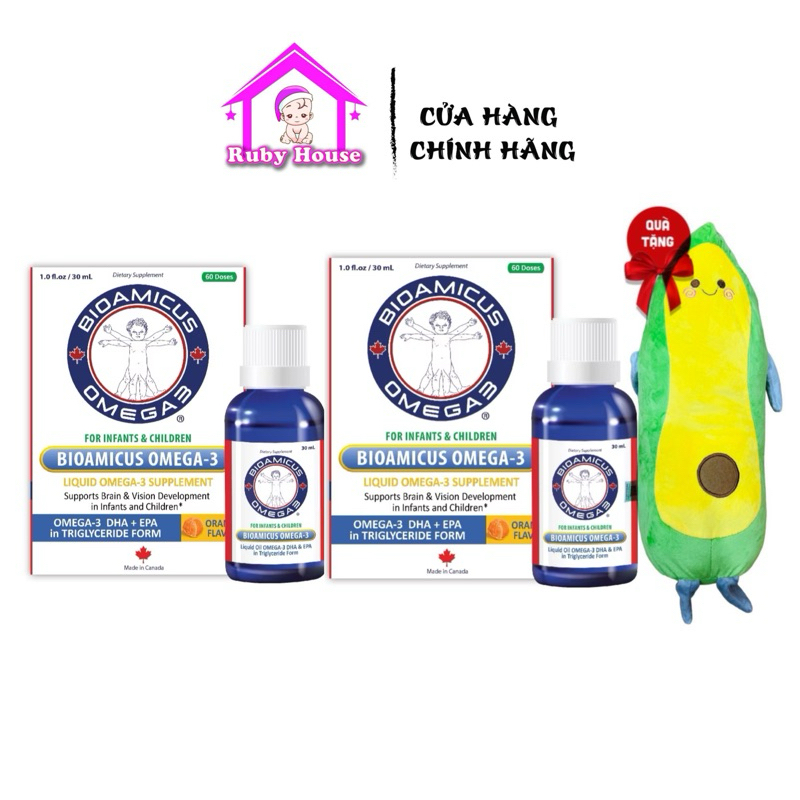 Combo 2 chai Biomicus DHA Omega 3 vị cam giúp bé thông minh và sáng mắt ...