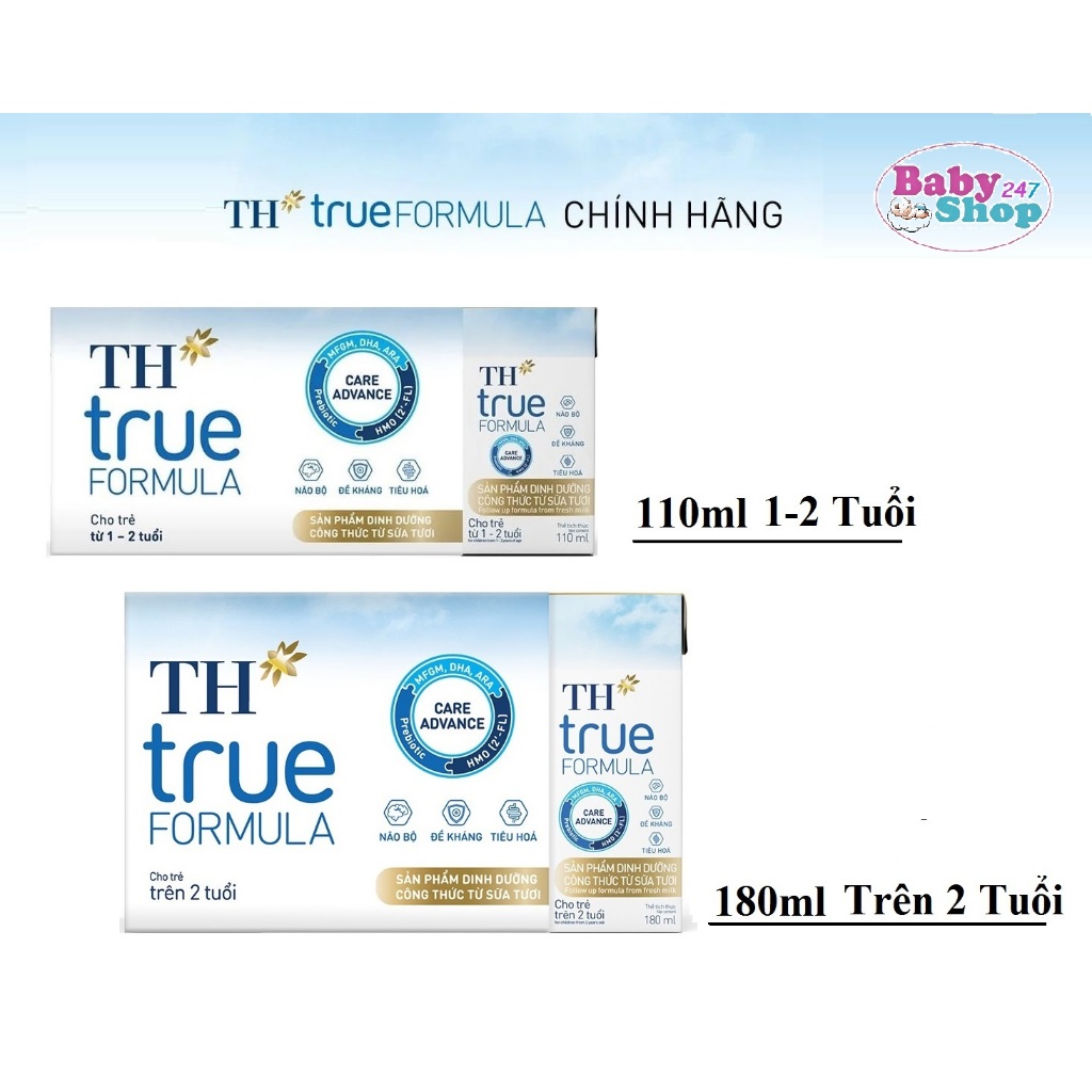 Lốc 4 hộp sữa pha sẵn TH true Formula 110ml/180ml (date t7/25) | Shopee Việt Nam