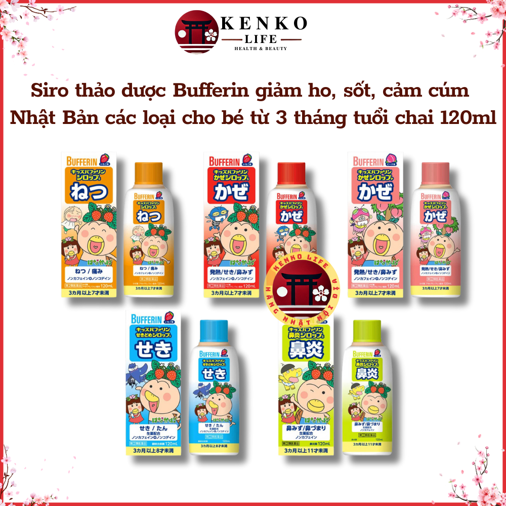 Siro thảo dược Bufferin Muhi giảm ho, sốt, cảm cúm Nhật Bản các loại ...