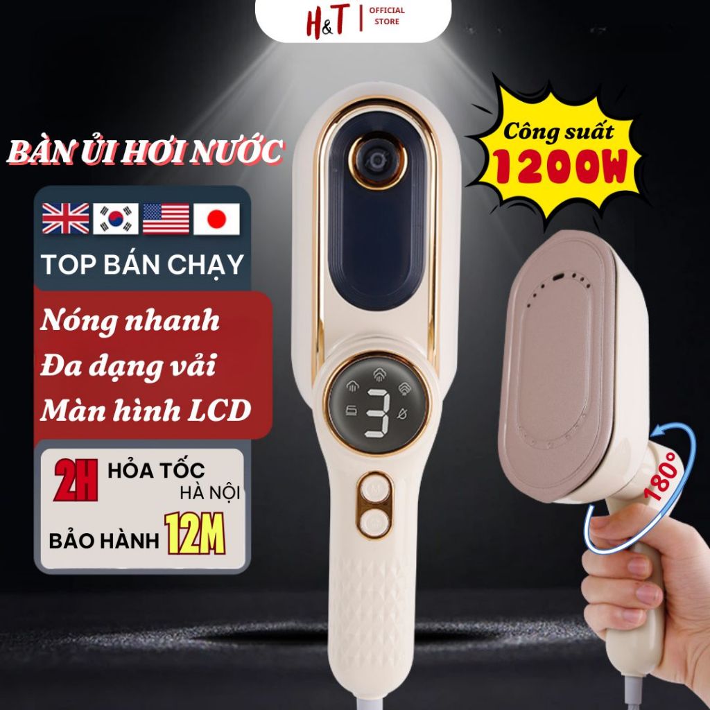 Máy ủi hơi nước cầm tay Zlife/1200W, bàn là hơi nước mini gấp gọn, có ...
