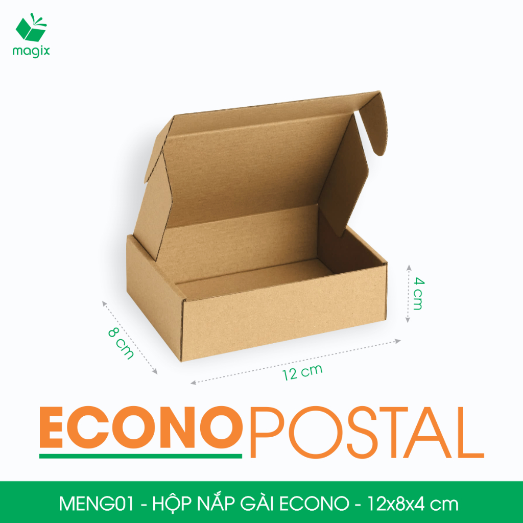 MENG01 - 12x8x4 cm - 20 Hộp carton nắp gài đóng hàng giá rẻ, hộp gói ...