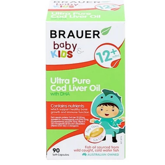 Viên Uống Brauer Baby & Kids Ultra Pure Cod Liver Oil With DHA Bổ Sung ...