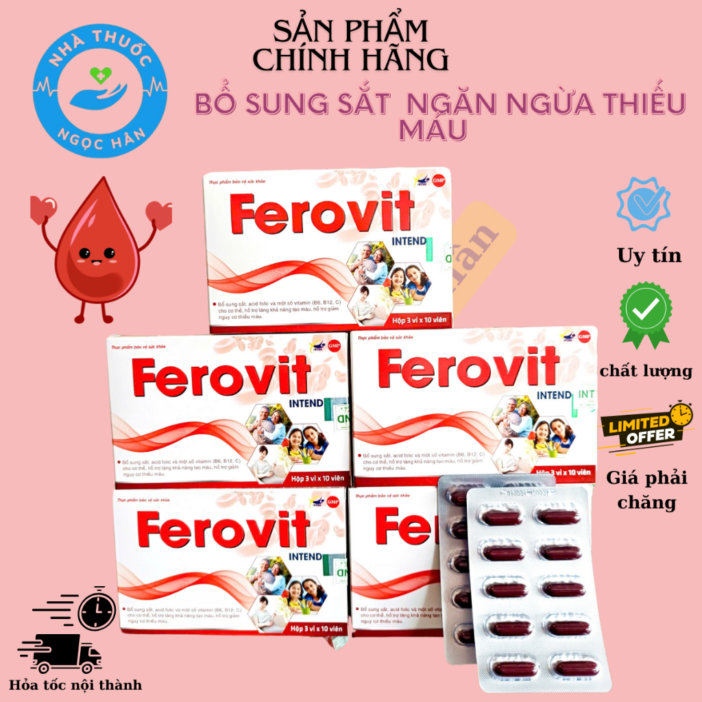 Ferovit Bổ Sung Sắt Và Vitamin Hỗ Trợ Giảm Thiếu Máu Do Thiếu Sắt Hộp ...
