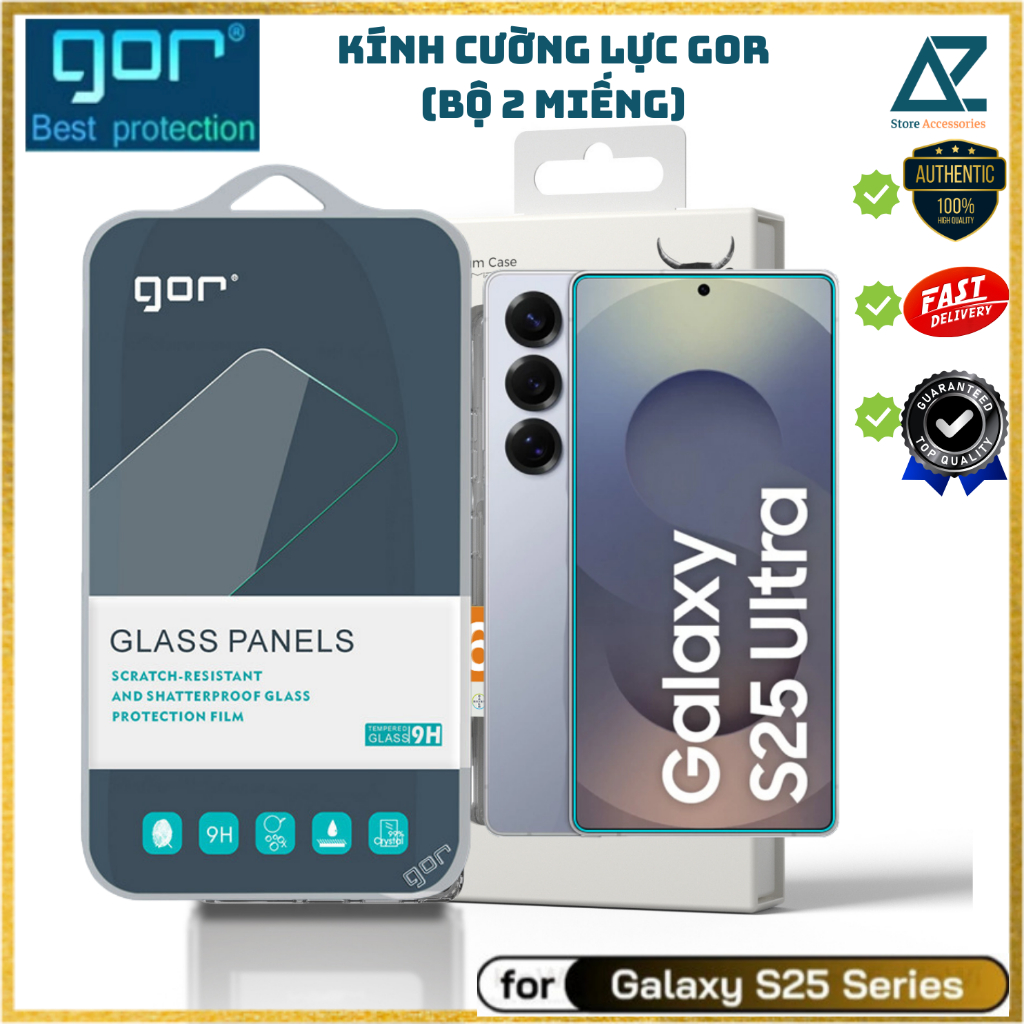 Kính Cường Lực GOR cho Samsung Galaxy S25 Ultra/ S25 Plus/ S25 (Bộ 2 ...