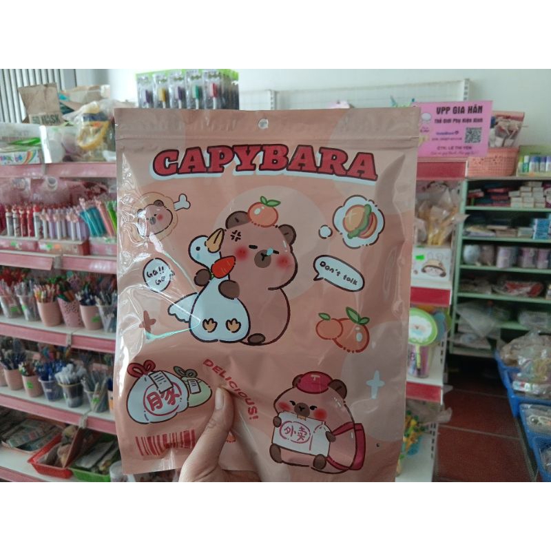 Túi mù vỏ capybala, baby three , size to bên trong là đồ dùng học tập | Shopee Việt Nam