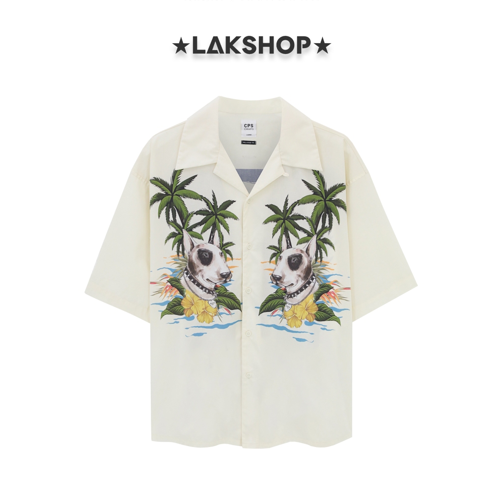 Áo Sơmi CPS Chaps Palm Tree Bull Terrier Hawaiian Shirts (Chính Hãng ...