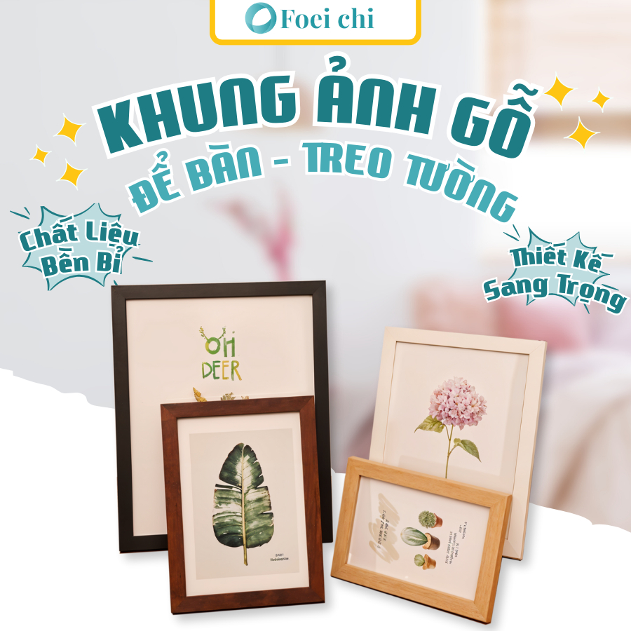 Khung ảnh để bàn bằng gỗ NAGO, mặt kính TẶNG KÈM CH N CHỐNG size 12x17 cm, 14.5x19.6 cm | Shopee ...