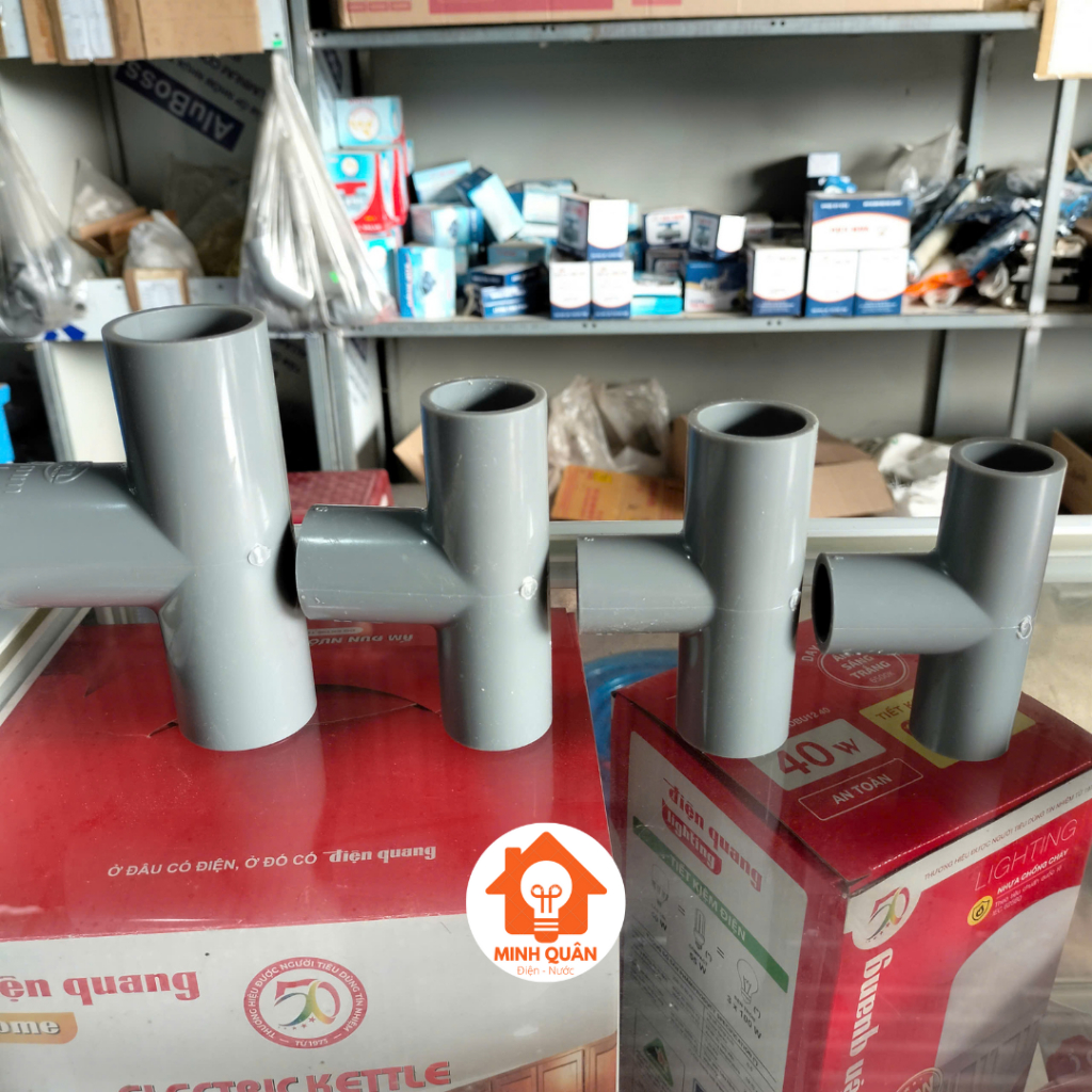 Tê nhựa nối ống nước, Tê nhựa PVC ba đầu dán ống phi 21, 27, 27/21 ...