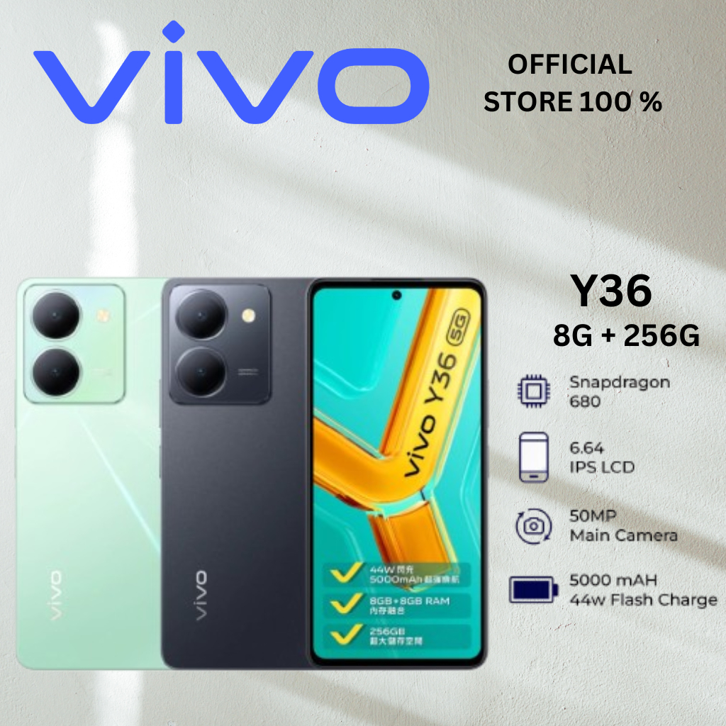Điện thoại thông minh Vivo Y36 5G - (8GB+256GB) / Pin 5000mAh 44W / Camera vui 50MP / FHD+ 6.64 ...