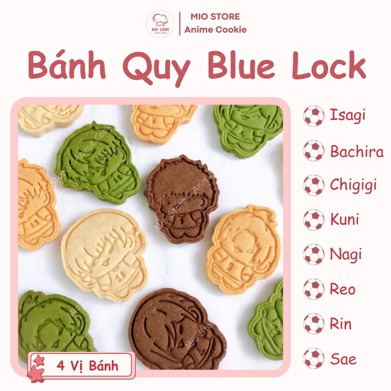 Bánh quy anime Blue Lock – Hình Rin, Reo, Sae, Chigiri, Nagi, Bachira ...