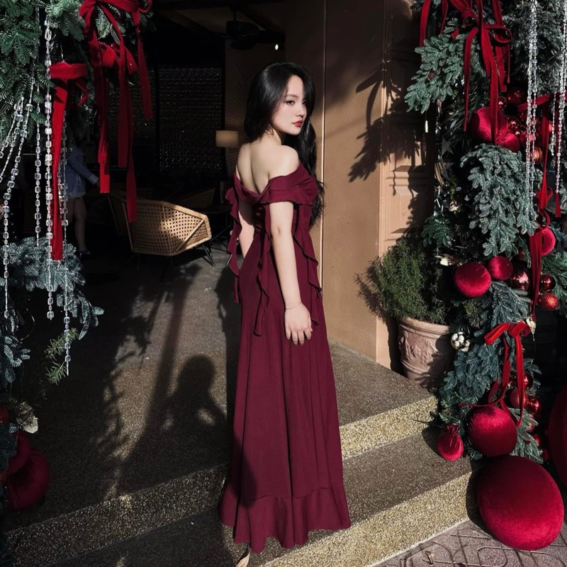 |MIN CLOTHING| (ẢNH THẬT) Đầm Dự Tiệc Trễ Vai Xẻ Tà Sang Chảnh Chất ...