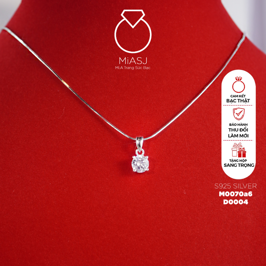 Set dây mì mảnh Bạc Ý kèm mặt đá CZ 6li D0004 M0070a6 - MiASJ | Shopee Việt Nam