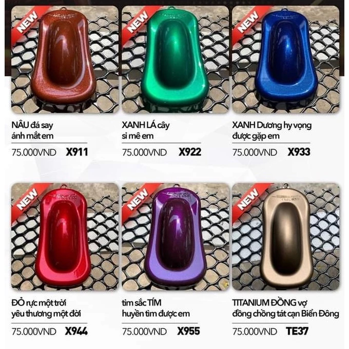 Sơn Samurai Màu Xirallic X922 X933 X944 X955 TE37 | Shopee Việt Nam