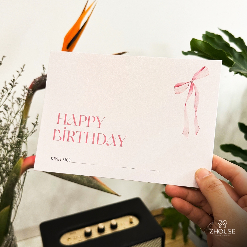 I GIẤY ÁNH KIM I COMBO 10 Thiệp sinh nhật HPBD NƠ HỒNG, birthday cho ...