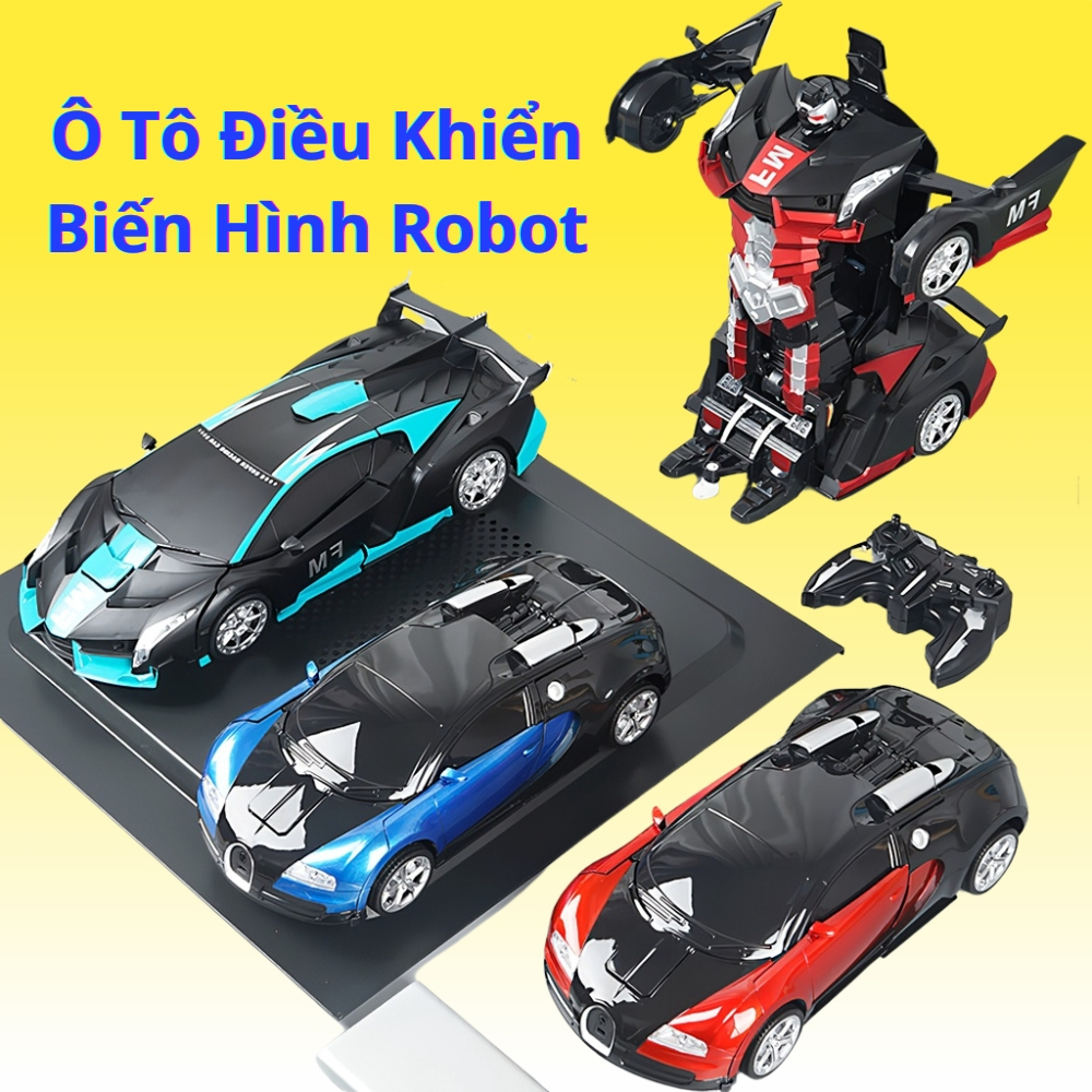 Ô tô điều khiển biến hình robot xe biến hình robot xoay 360 độ có led ...